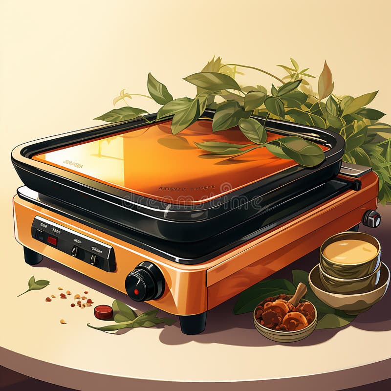Electric Griddle stock illustration. Illustration of design - 296378163