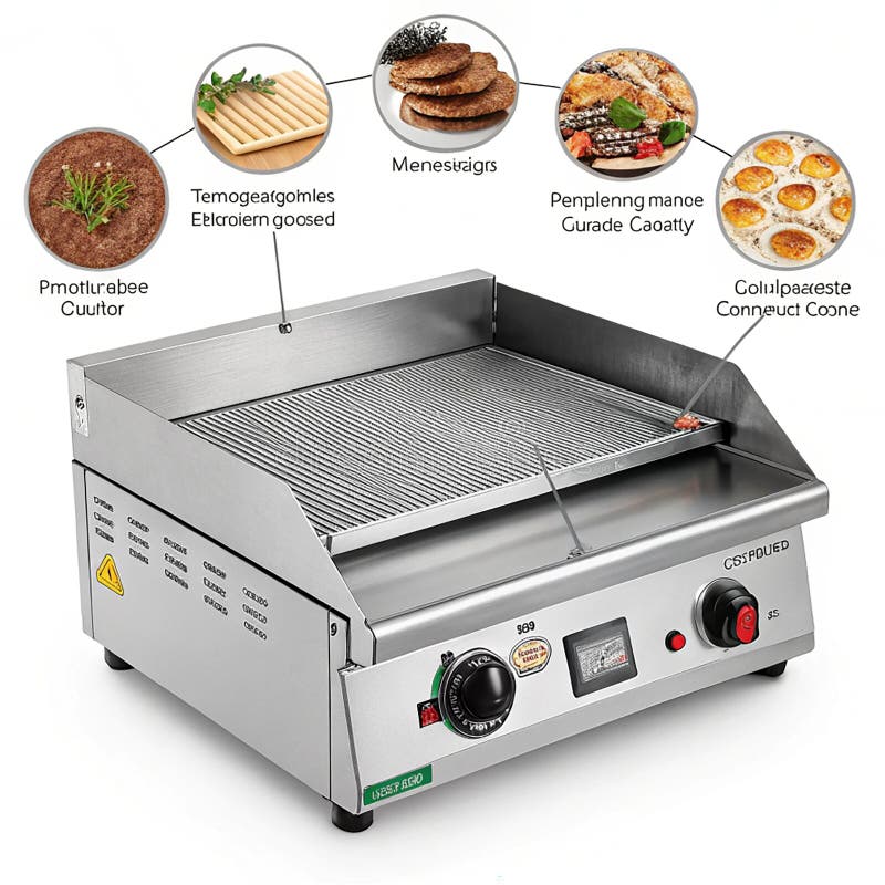 Electric Griddle with Temperature Control Stock Illustration ...