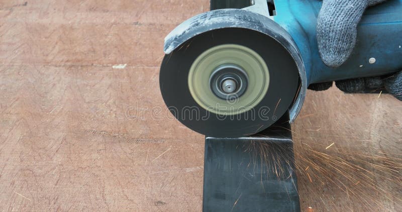 Electric Grinder Power Tools Cutting Square Pipe Stock Footage - Video ...