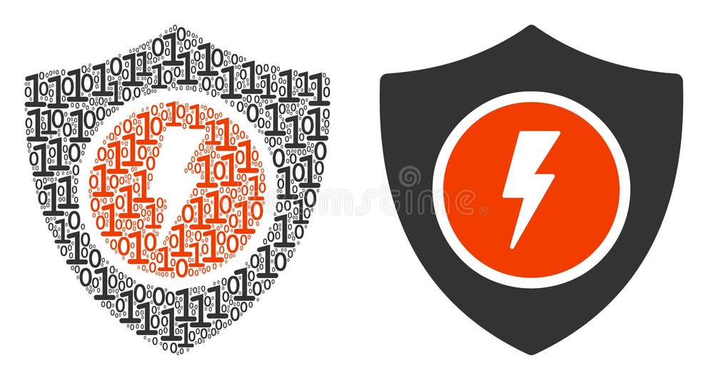Electric Guard Collage of Binary Digits Stock Vector - Illustration of ...