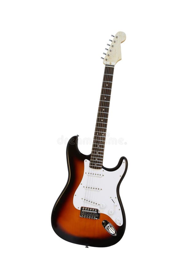 Red electric quitar stock photo. Image of isolated, musician - 7188668
