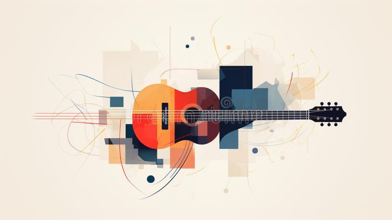 Electric Guitar with an Abstract Design Featuring a Sound Wave Design ...