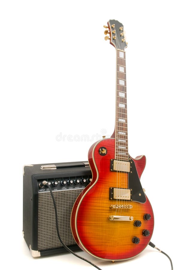 Electric Guitar and Amplifier Stock Photo - Image of musician, gibson ...