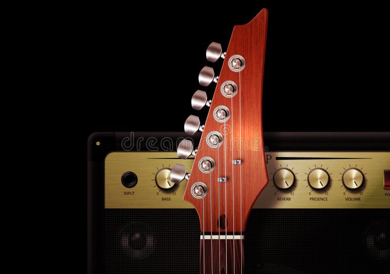 Electric Guitar Strut with Amplifier Stock Photo - Image of guitar ...