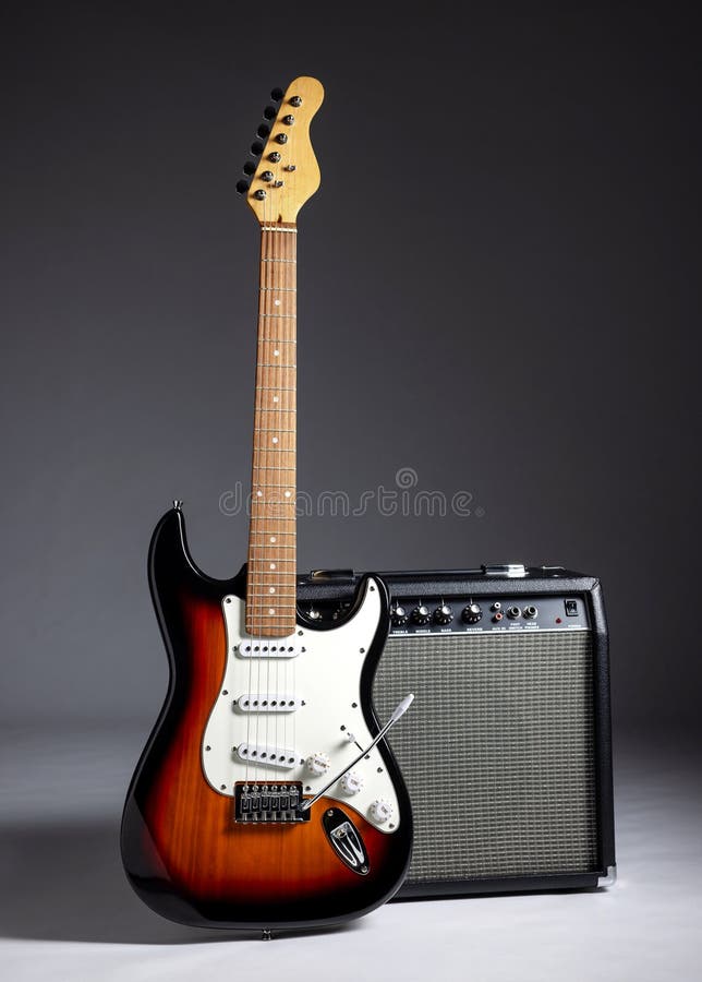 Electric Guitar and Amplifier. Stock Illustration - Illustration of ...