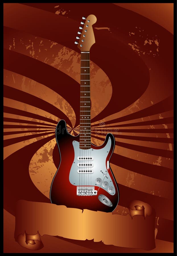 Electric Guitar with Banner Stock Vector - Illustration of play ...