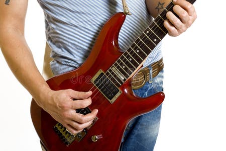 Electric Guitar Being Played Stock Photo - Image of entertainment ...