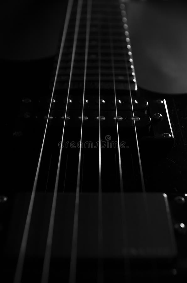 Electric Guitar on a Black Background Stock Photo - Image of monochrome ...