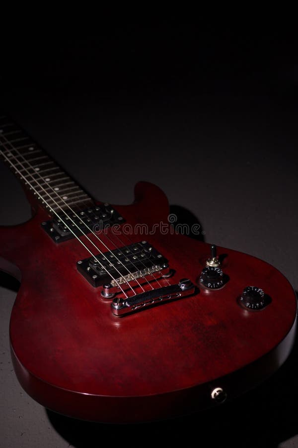 Electric Guitar on a Dark Background Stock Image - Image of metal ...
