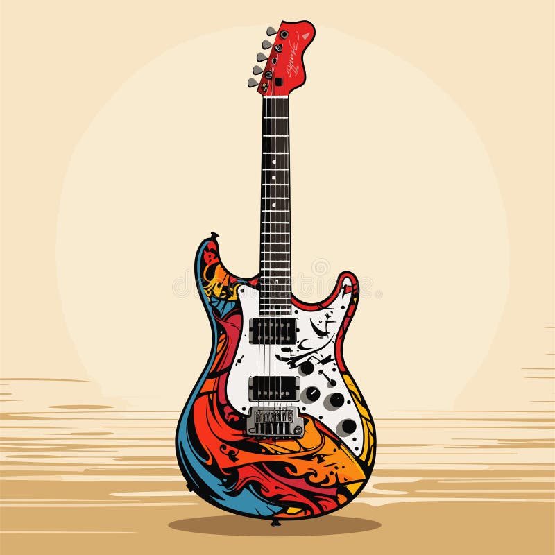 Electric Guitar Hand-drawn Comic Illustration. Electric Guitar. Vector ...