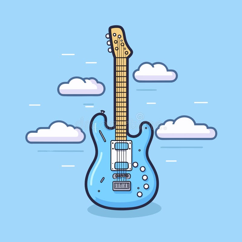 Electric Guitar Hand-drawn Comic Illustration. Electric Guitar. Vector ...