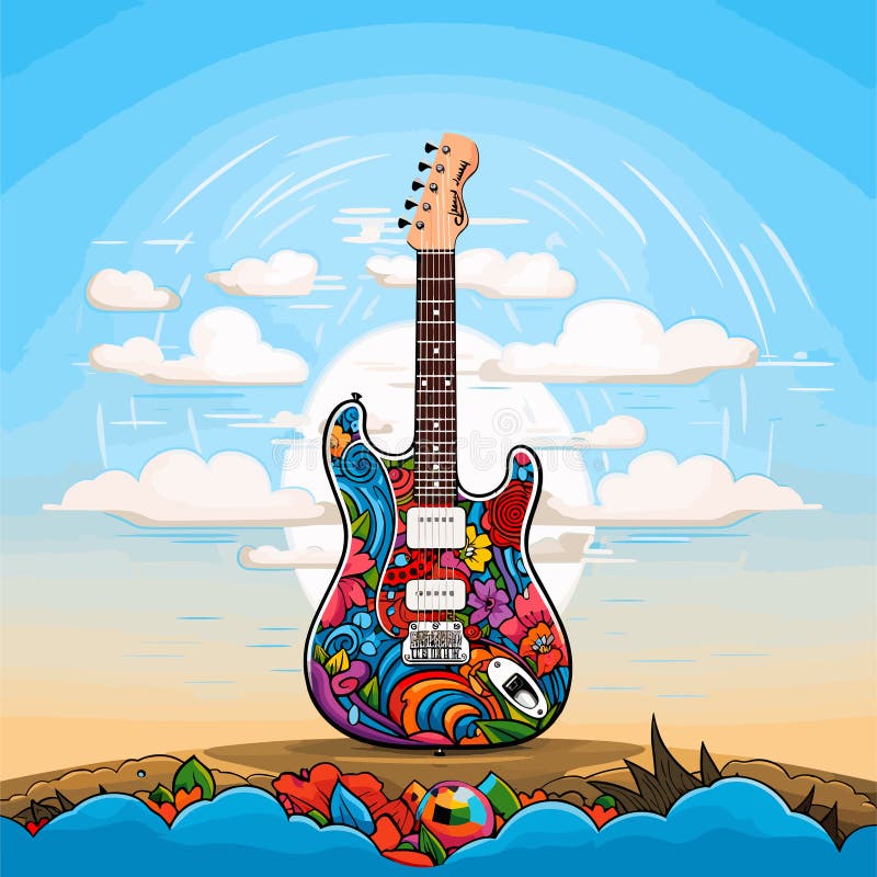 Electric Guitar Hand-drawn Comic Illustration. Electric Guitar. Vector ...