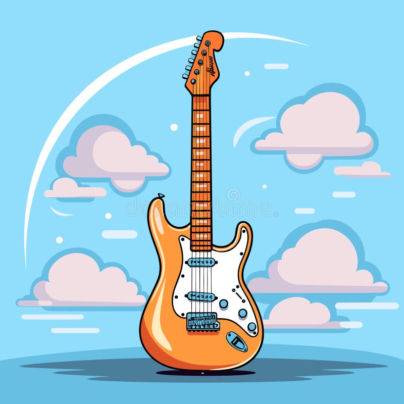 Electric Guitar Hand-drawn Comic Illustration. Electric Guitar. Vector ...