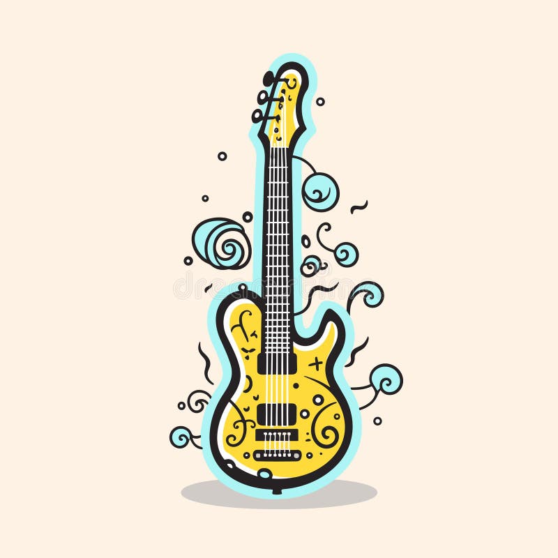 Electric Guitar Hand-drawn Comic Illustration. Electric Guitar. Vector ...