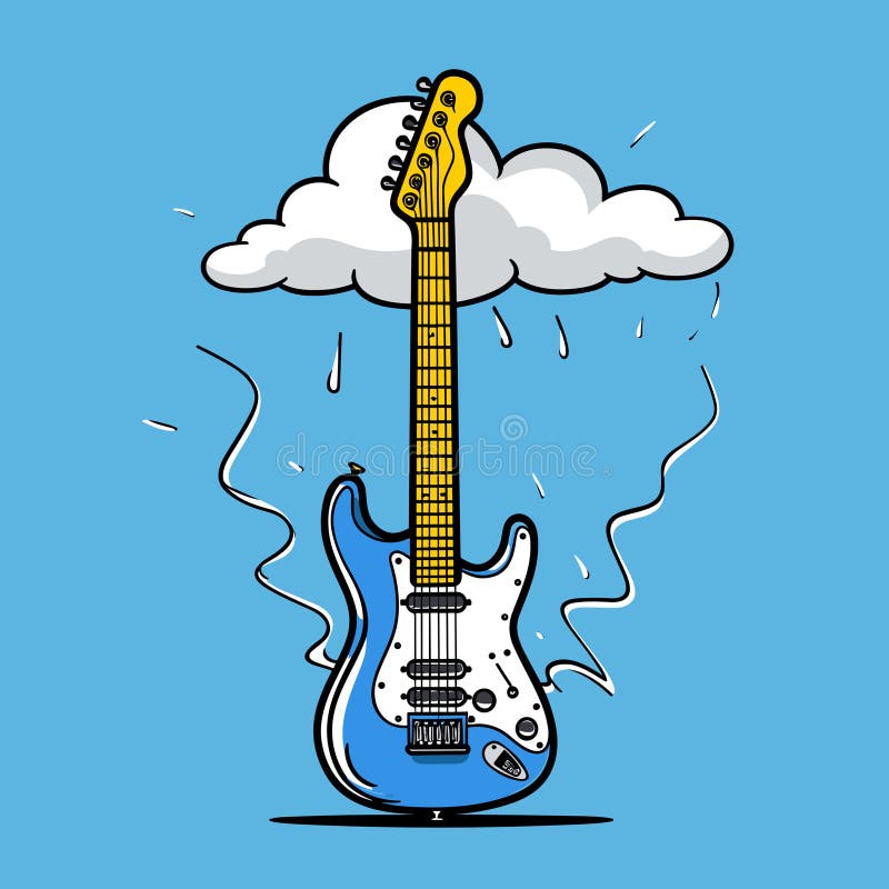 Electric Guitar Hand-drawn Comic Illustration. Electric Guitar. Vector ...