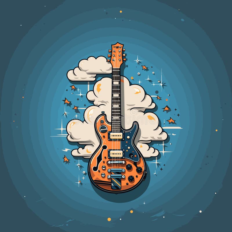 Electric Guitar Hand-drawn Comic Illustration. Electric Guitar. Vector ...