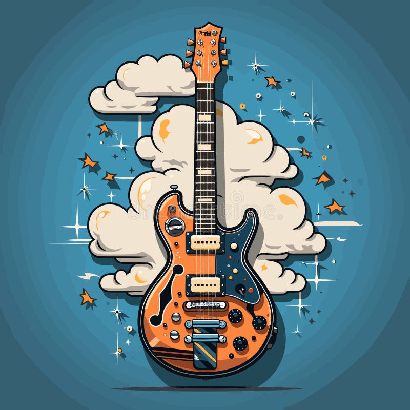 Electric Guitar Hand-drawn Comic Illustration. Electric Guitar. Vector ...