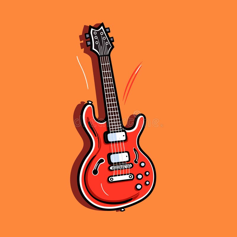 Electric Guitar Hand-drawn Comic Illustration. Electric Guitar. Vector ...