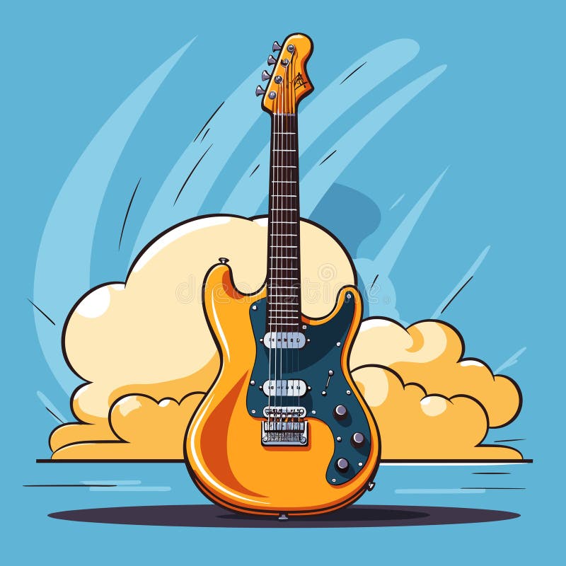 Electric Guitar Hand-drawn Comic Illustration. Electric Guitar. Vector ...