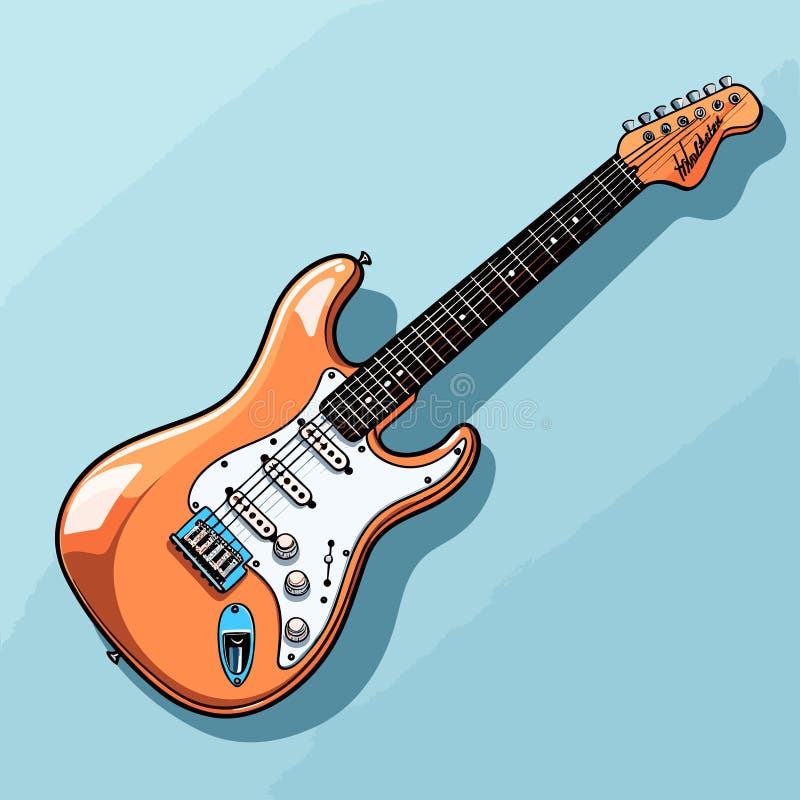 Electric Guitar Hand-drawn Comic Illustration. Electric Guitar. Vector ...