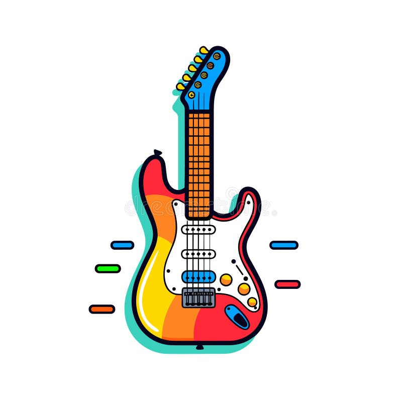 Electric Guitar Hand-drawn Comic Illustration. Electric Guitar. Vector ...
