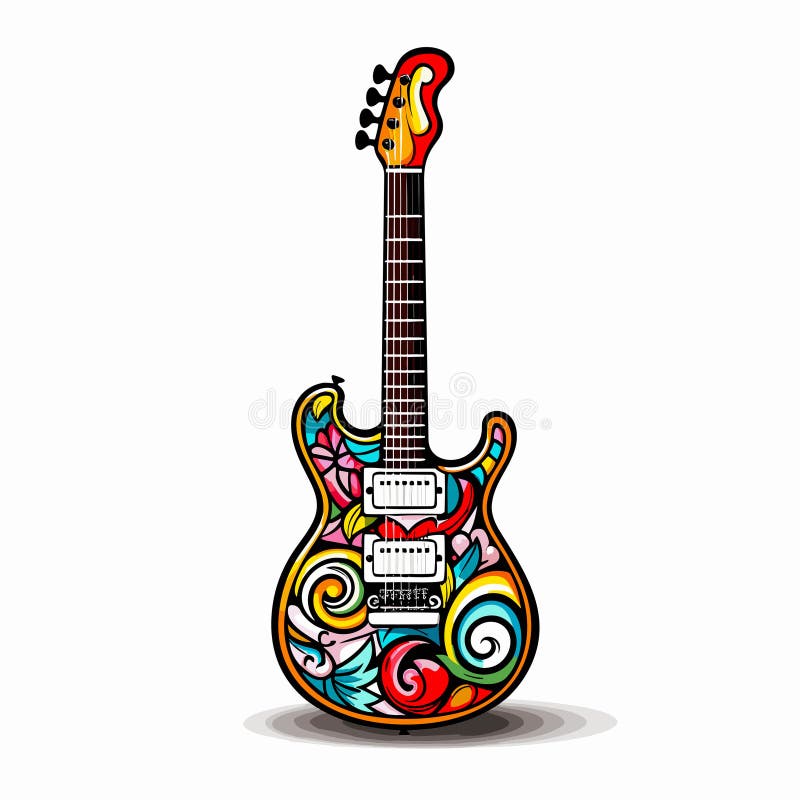 Electric Guitar Hand-drawn Comic Illustration. Electric Guitar. Vector ...