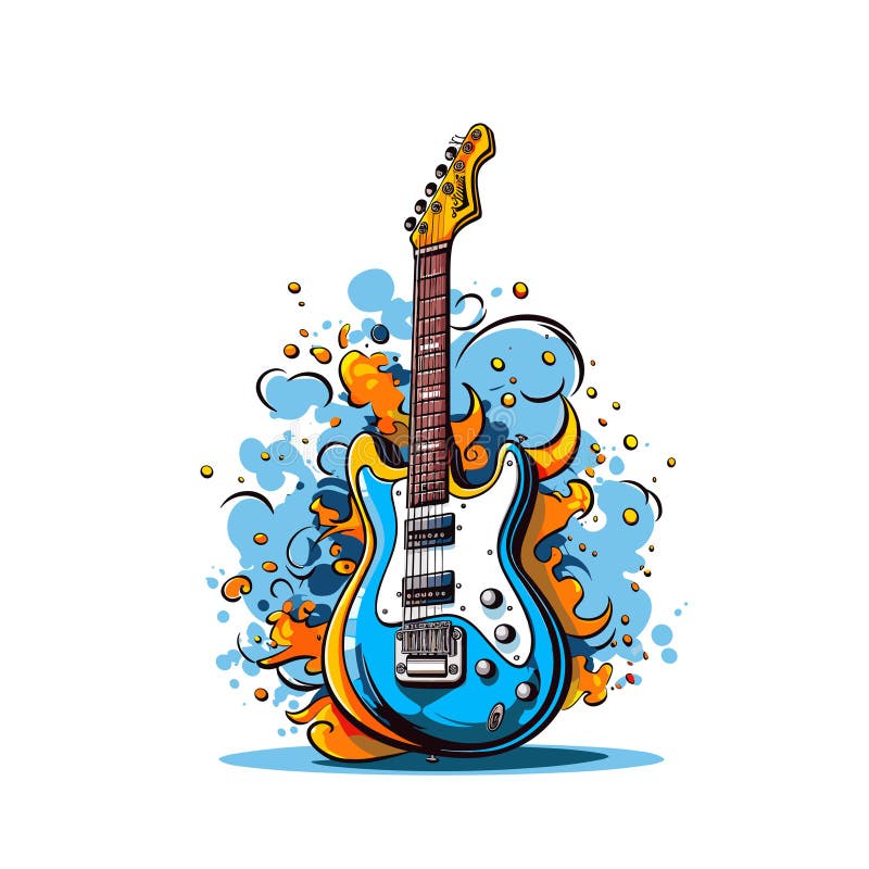 Electric Guitar Hand-drawn Comic Illustration. Electric Guitar. Vector ...