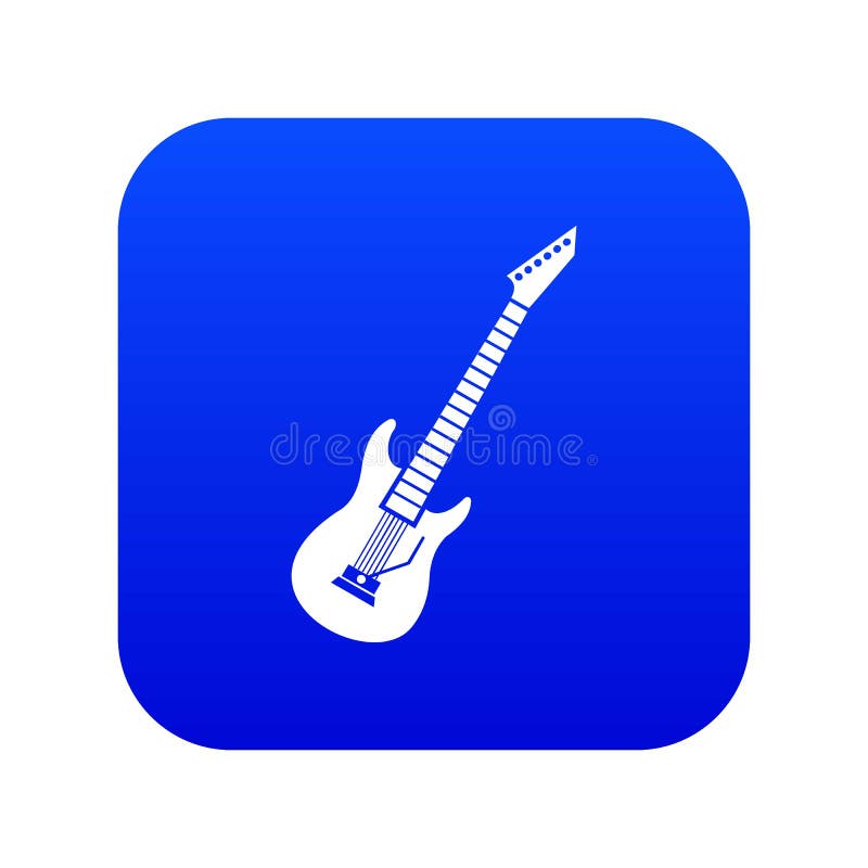 Electric Guitar Icon Digital Blue Stock Vector - Illustration of ...