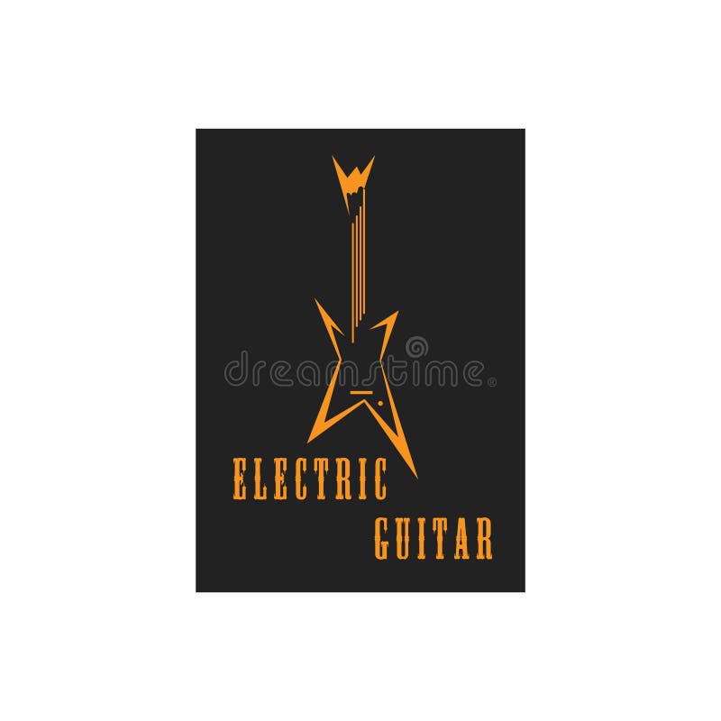 Guitar Illustration Music Logo Design Template Vector Stock Vector ...