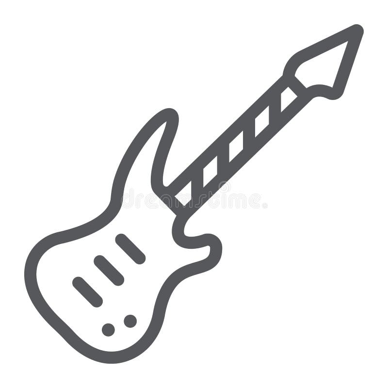 Bass Guitar Line Icon, Music and String, Instrument Sign, Vector ...