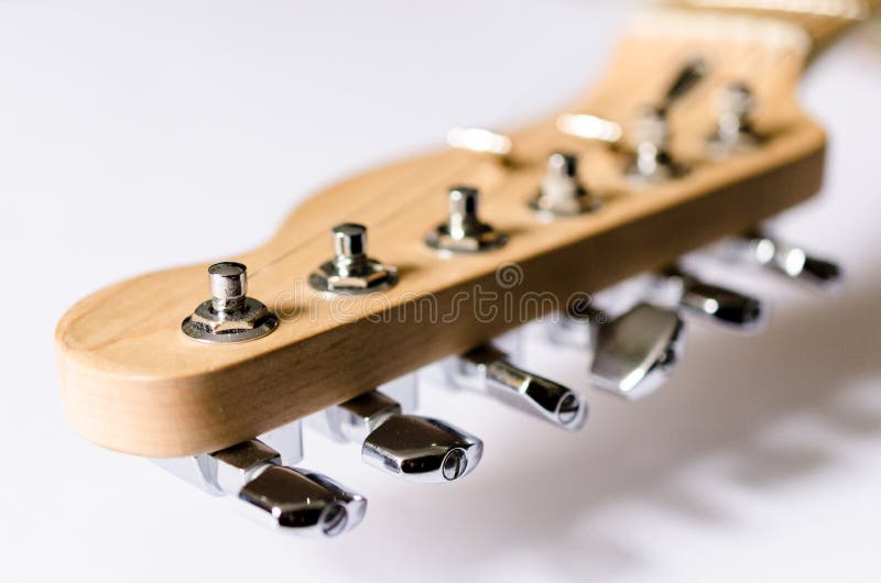 Electric Guitar Machine-heads and Headstock Isolated on Stock Photo ...