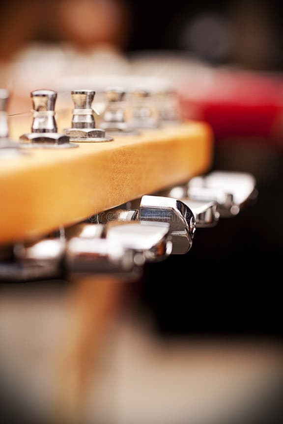 Electric guitar pegbox stock photo. Image of selective - 16240570