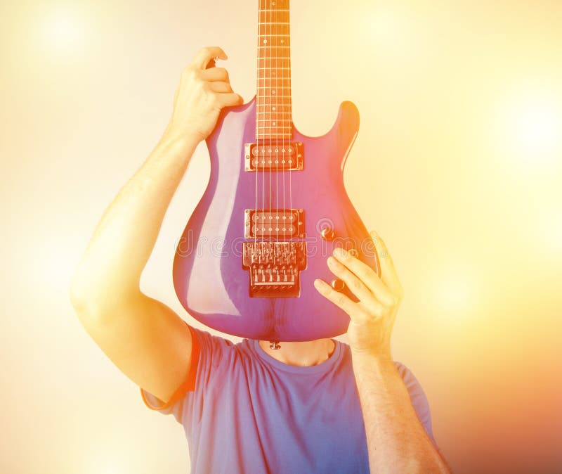 Electric Guitar Player stock photo. Image of band, electrical - 85573522