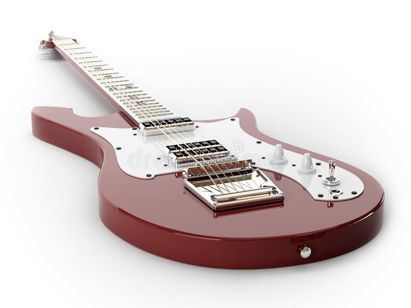 Electric guitar red stock illustration. Illustration of paul - 13167588