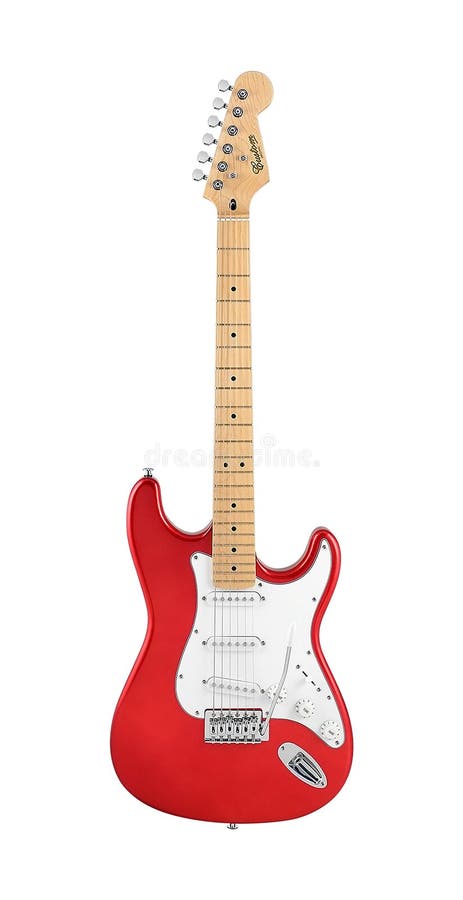 Red Electric Guitar Music Instrument Isolated on White Background Stock ...