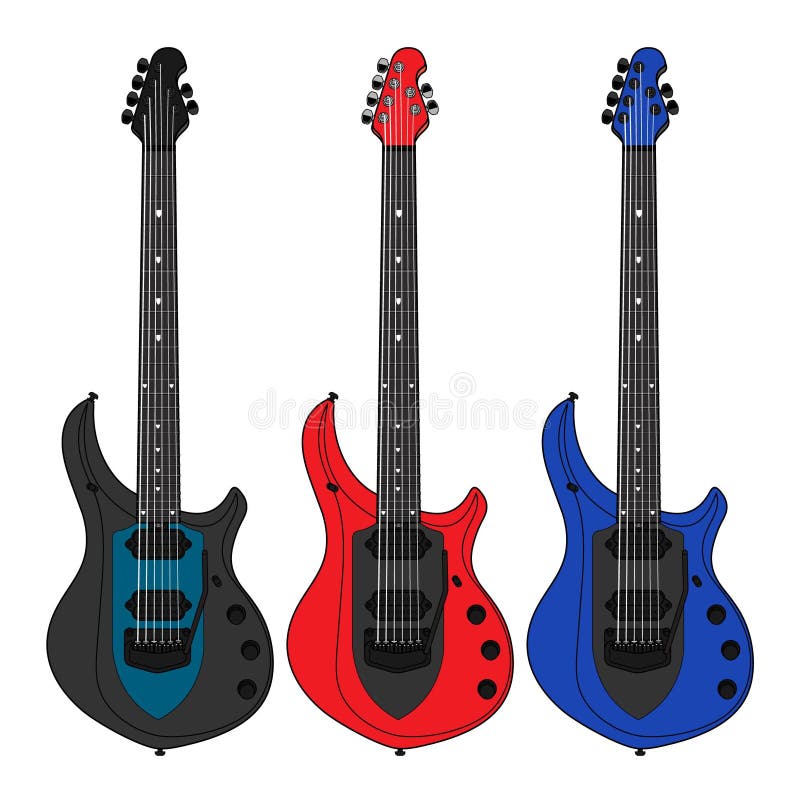 Electric Guitar Vector Illustration 6 STRING Template Stock Vector ...