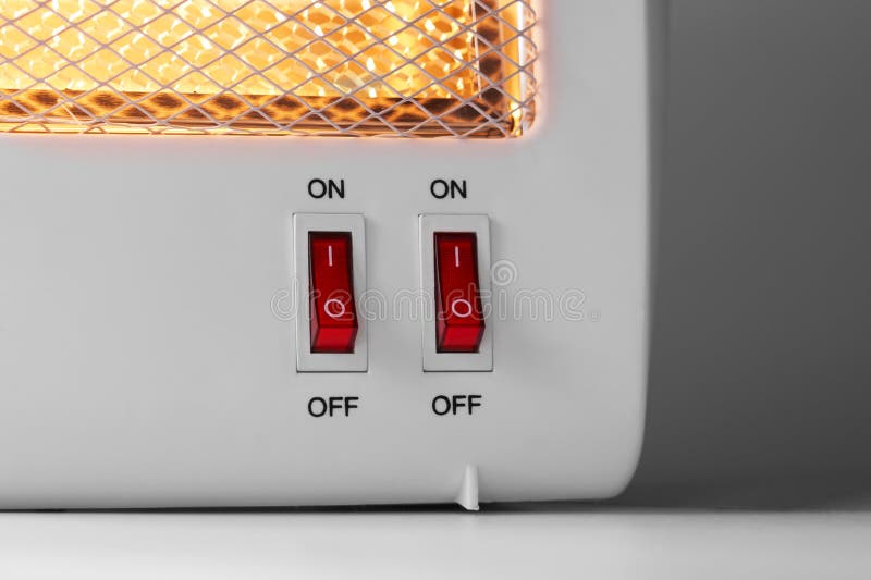 Electric Halogen Heating Lamp with Red Switches Stock Image - Image of ...