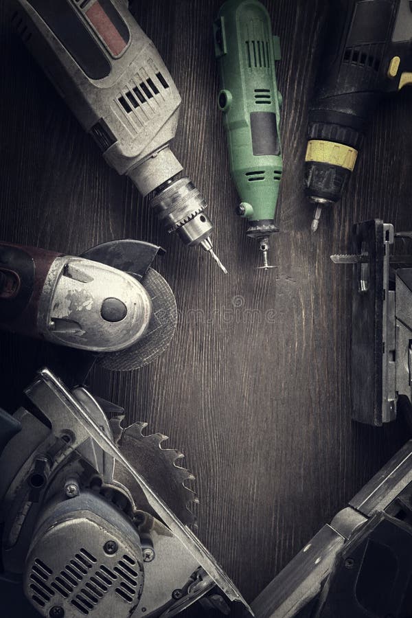 Electric Hand Tools (screwdriver Drill Saw Jigsaw Jointer) Top V Stock ...