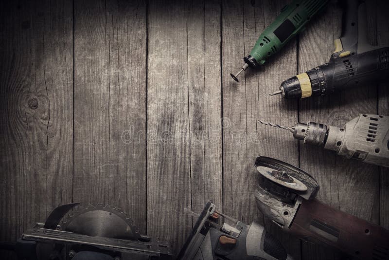 Electric Hand Tools (screwdriver Drill Saw Jigsaw Jointer) Top V Stock ...