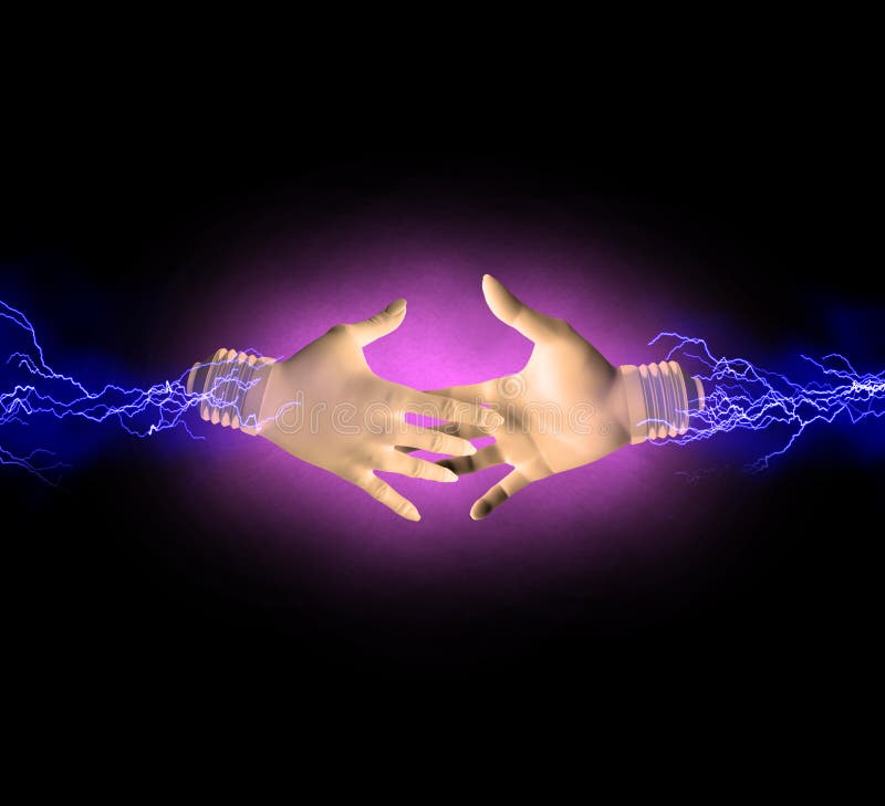 Electric handshake stock illustration. Illustration of hand - 66172228