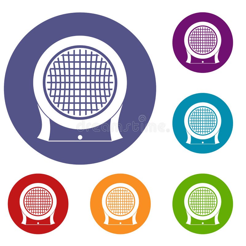 Electric heater icons set stock vector. Illustration of metal - 96548210