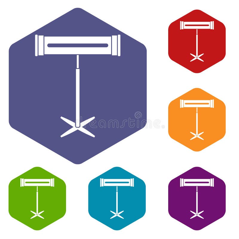 Electric Heater Icons Set Hexagon Stock Vector - Illustration of metal ...