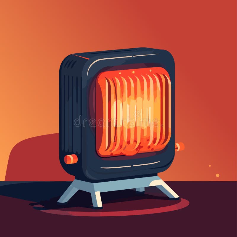Electric Heater Vector Illustration Stock Vector - Illustration of ...