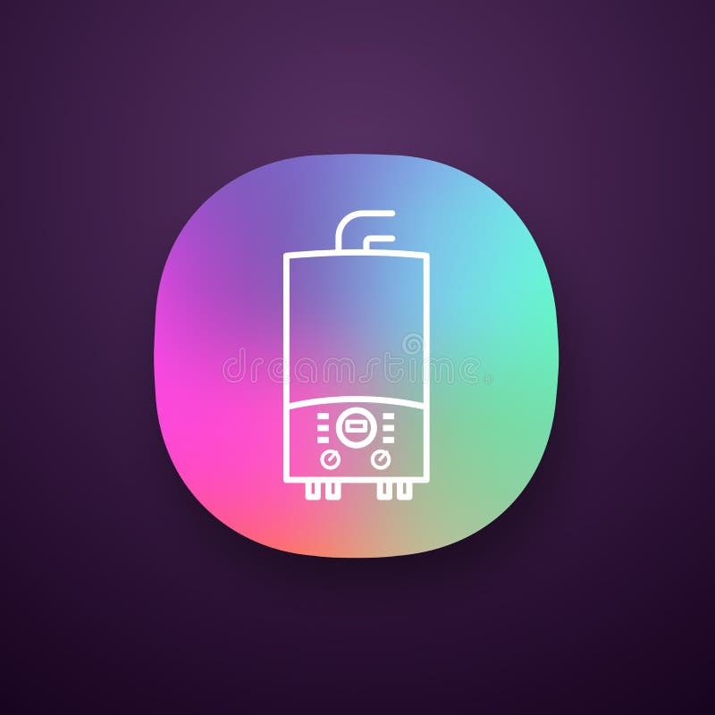 Electric Heating Boiler App Icon Stock Vector - Illustration of digital ...