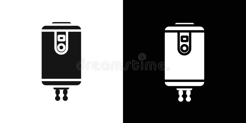 Electric Heating Boiler Icon Flat Vector Set Outline Stock Vector ...