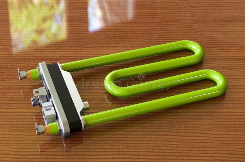 Electric Heating Element on the Wooden Table. 3D Rendering Stock ...