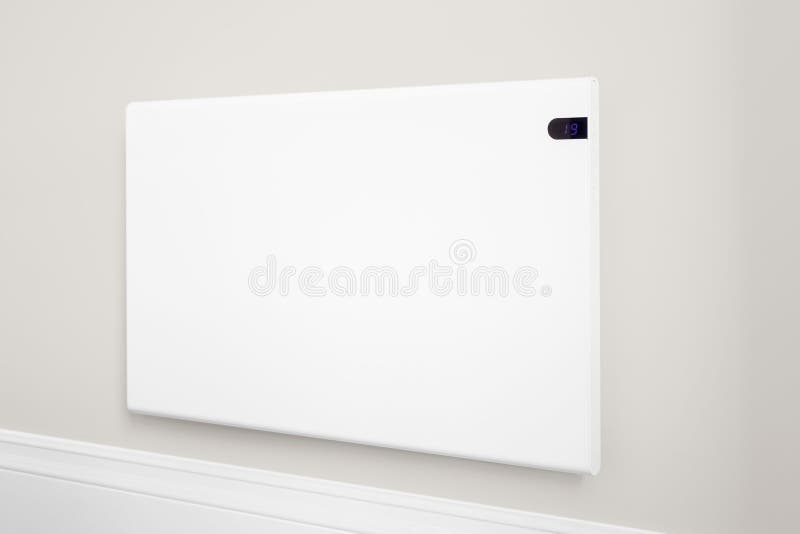 Electric Heating Panel Radiator on a Wall. Home Interior, UK Stock ...