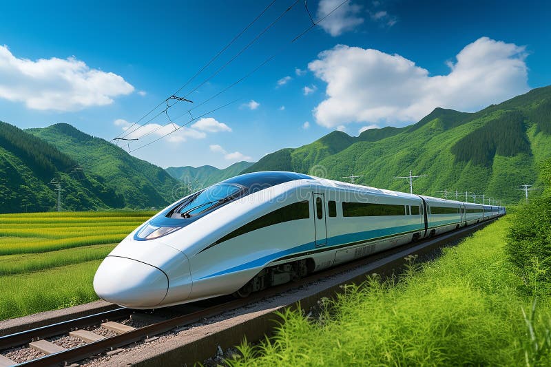 Electric High-Speed Train, Passenger Transportation Stock Image - Image ...