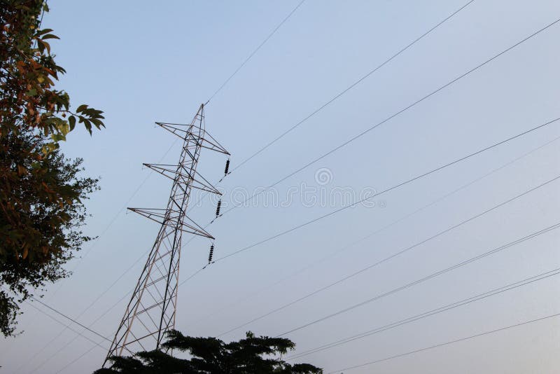 Electric High Voltage Post with Sky Background - High Voltage Po Stock ...