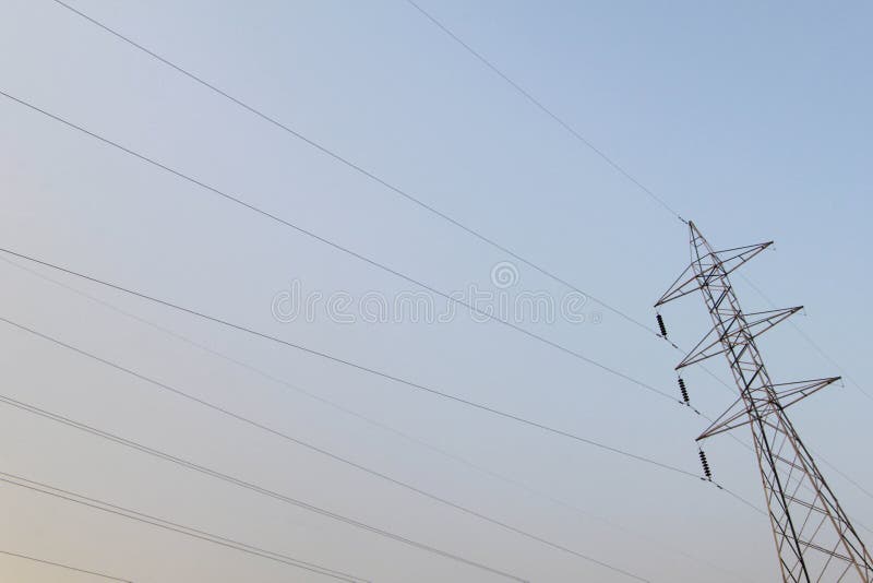 Electric High Voltage Post with Sky Background - High Voltage Po Stock ...